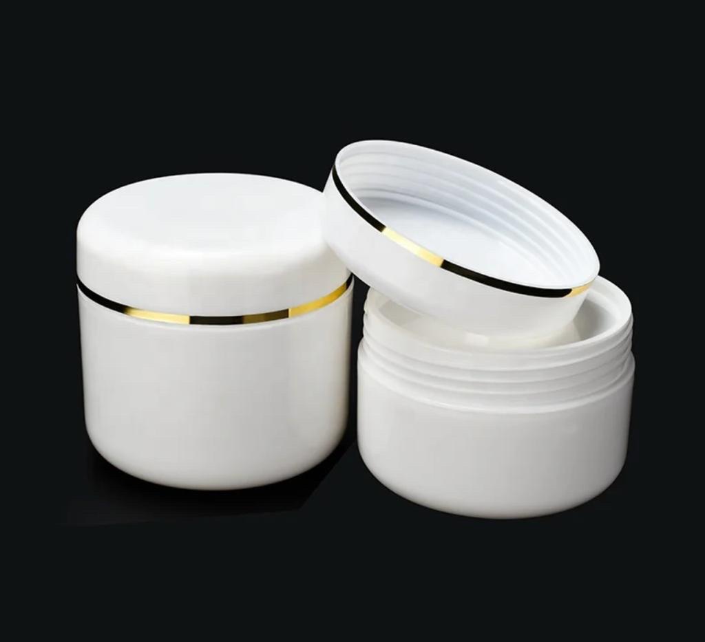 Achetez Pot Vide Blanc Doré 250ml - Idéal Pour Soins!
